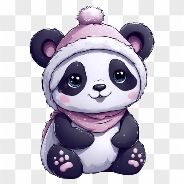 Download Cute Cartoon Panda Character in Winter Attire Cartoons Online ...