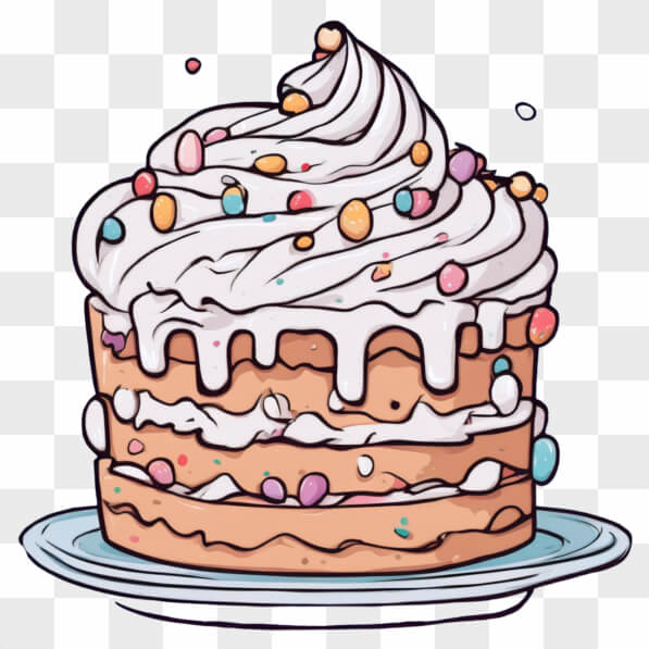 Download Decorative Layer Cake with Sprinkles Cartoons Online ...