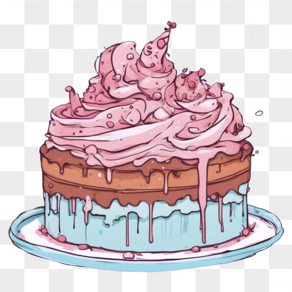 Download Decorative Cake with Pink Frosting Cartoons Online - Creative ...