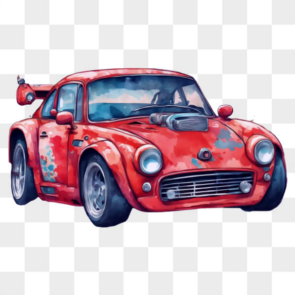 Download Stylized Red Racing Car with Distressed Paint Cartoons Online ...