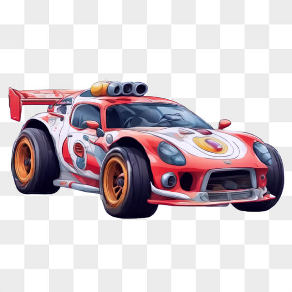 Download Stylized Racing Car with Red and White Design Cartoons Online ...