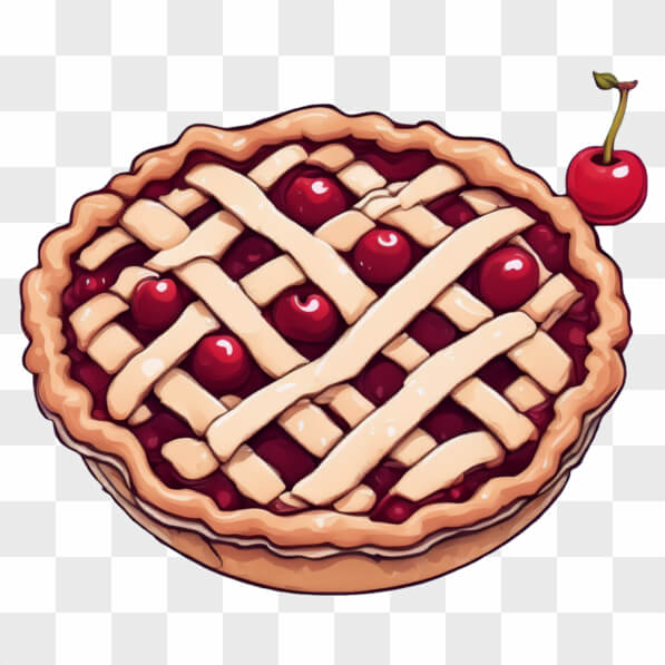 Download Delicious Cherry Pie with Lattice Crust Cartoons Online ...