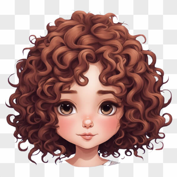 Download Cute Cartoon Girl with Curly Hair Cartoons Online - Creative ...