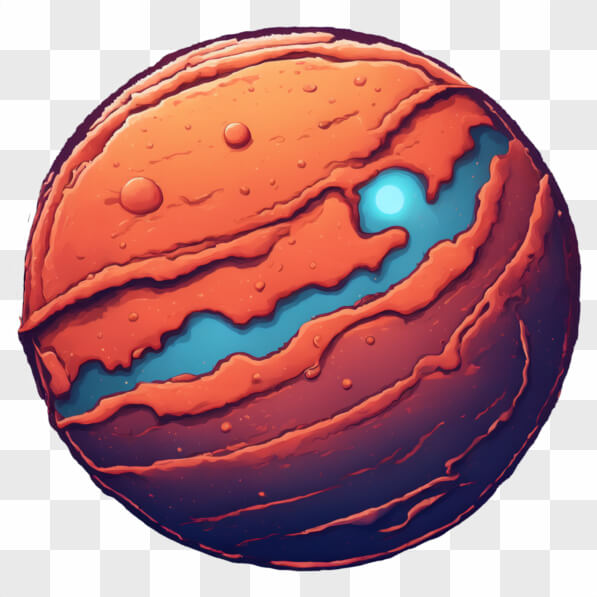 Download Stylized Planet with Orange and Blue Colors Cartoons Online ...