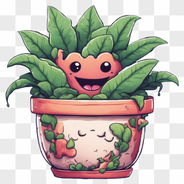 Download Happy Plant Character in Decorative Pot Cartoons Online ...