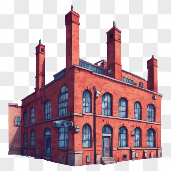 Download Red Brick Industrial Building Cartoons Online - Creative Fabrica