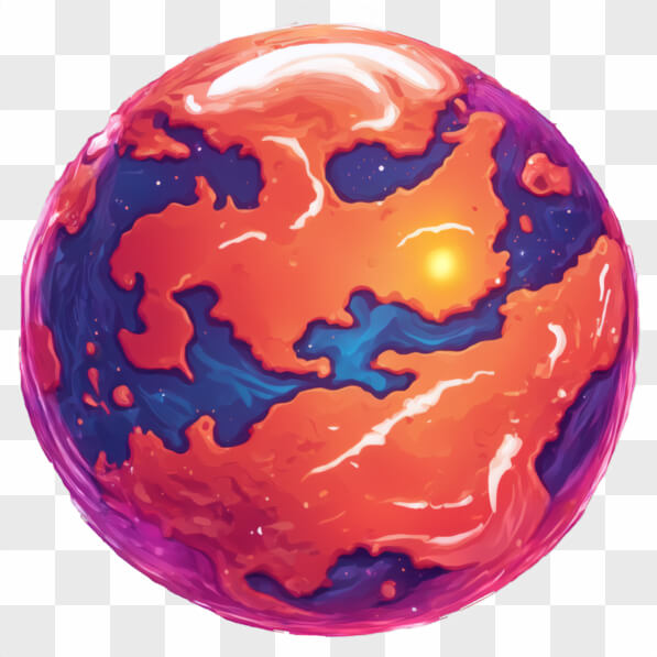Download Stylized Planet with Red and Blue Features Cartoons Online ...