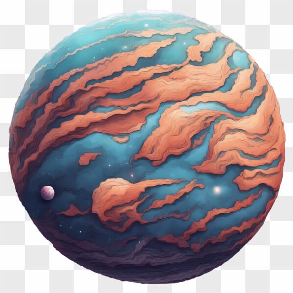 Download Illustration of a Gas Giant Planet with Swirling Clouds ...