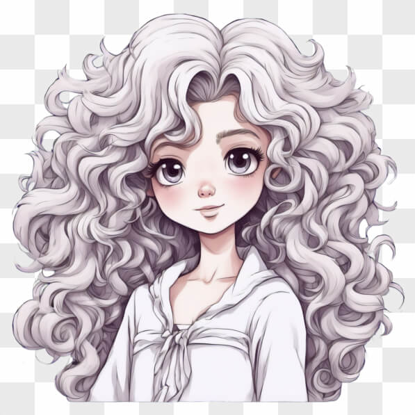 Download Illustrated Character with Curly White Hair Cartoons Online ...