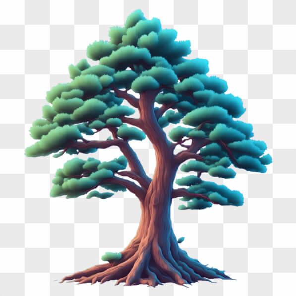 Download Stylized Tree with Lush Foliage Cartoons Online - Creative Fabrica