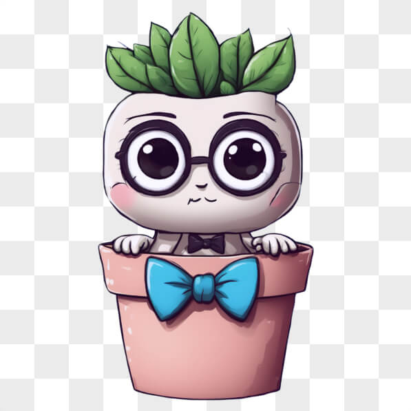 Download Cute Plant Character in a Pot Cartoons Online - Creative Fabrica