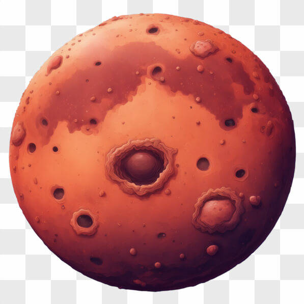Download Illustration of Mars with craters and reddish surface Cartoons ...
