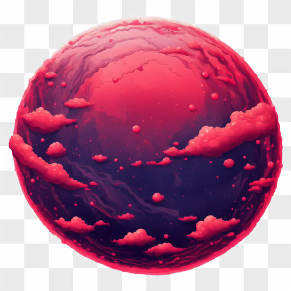 Download Stylized Red Planet with Clouds Cartoons Online - Creative Fabrica