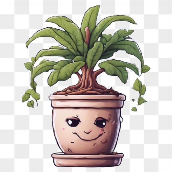 Download Happy Potted Plant Cartoons Online - Creative Fabrica
