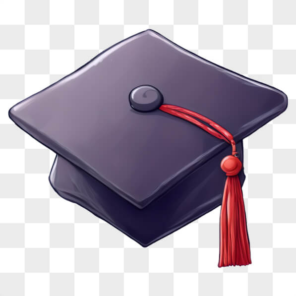 Download Graduation Cap with Red Tassel Cartoons Online - Creative Fabrica