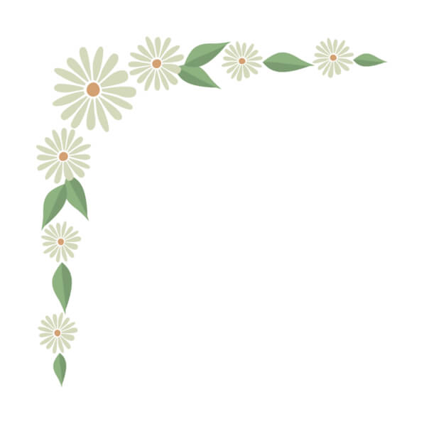 Descarga Diseño de esquina floral decorativo con margaritas y hojas ...