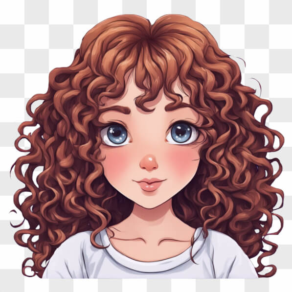 Download Stylized Cartoon Girl with Curly Hair Cartoons Online ...