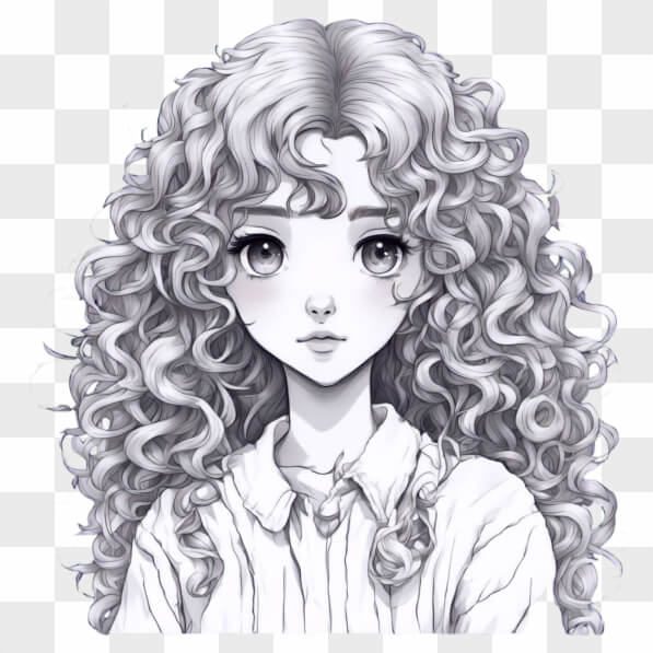 Download Artistic Portrait of a Character with Curly Hair Cartoons ...