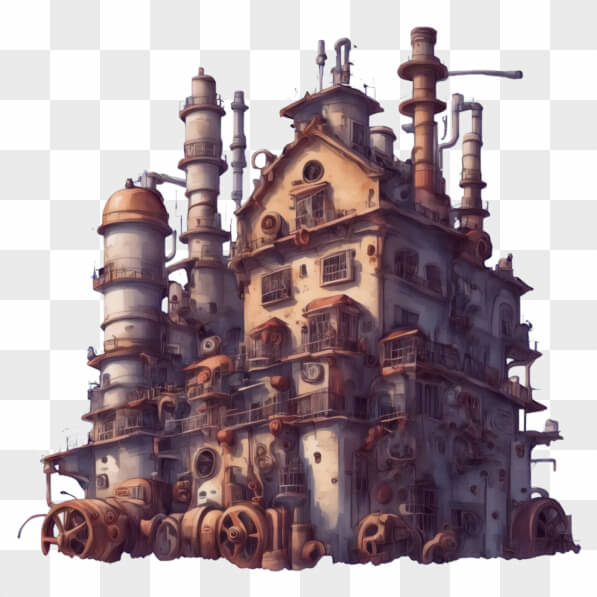 Download Intricate Industrial Building with Steampunk Aesthetic ...