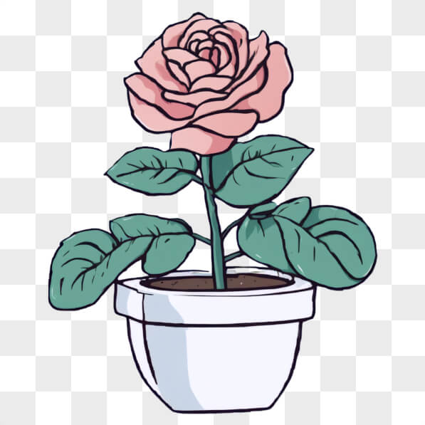 Download Illustrated Pink Rose Plant Cartoons Online - Creative Fabrica