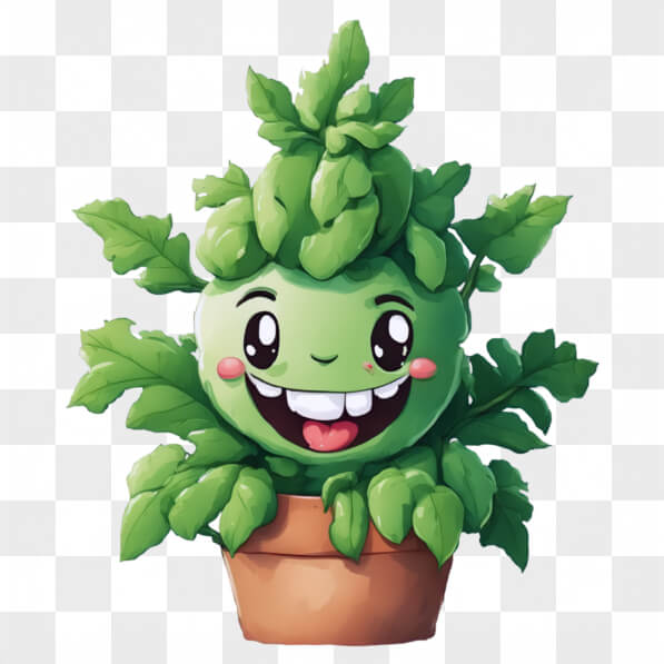 Download Cheerful Plant Character in a Pot Cartoons Online - Creative ...
