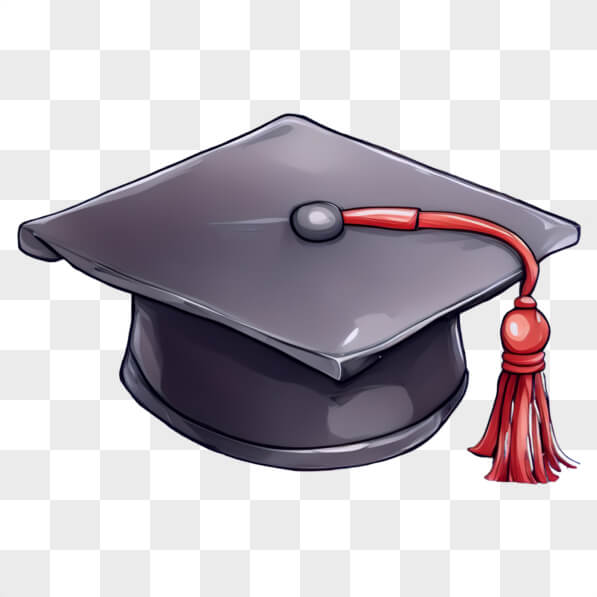 Download Graduation Cap with Red Tassel Cartoons Online - Creative Fabrica