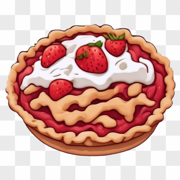 Download Strawberry Pie with Whipped Cream Cartoons Online - Creative ...