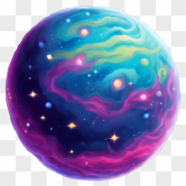Download Colorful Cosmic Planet Cartoons Online - Creative Fabrica