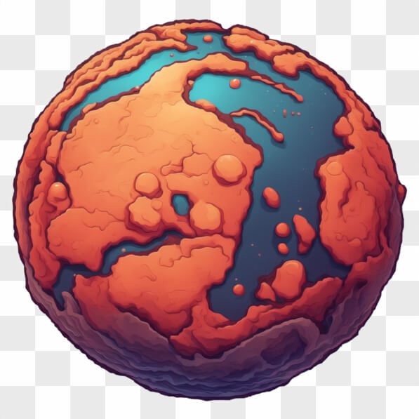 Download Stylized representation of Mars-like planet Cartoons Online ...