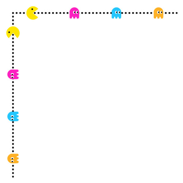 Download Colorful Characters Inspired by Arcade Games Borders & Corners ...