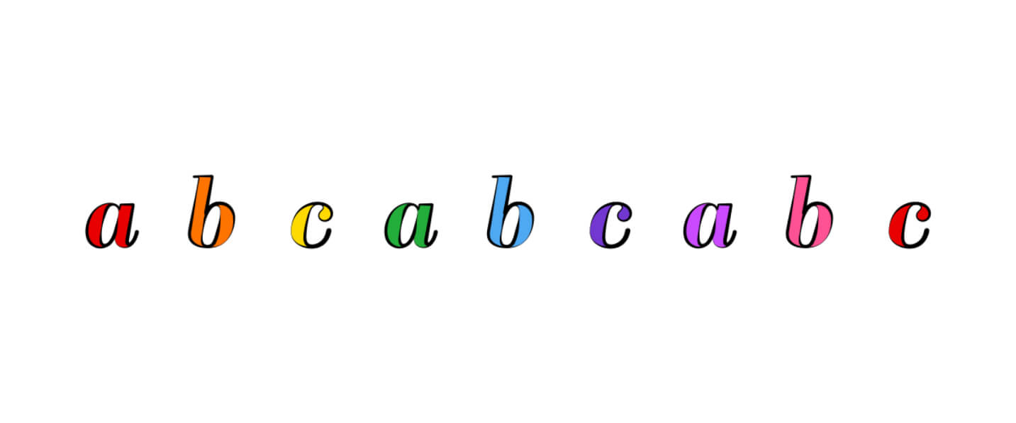Download Colorful Letters 'a', 'b', and 'c' in a Horizontal Line ...