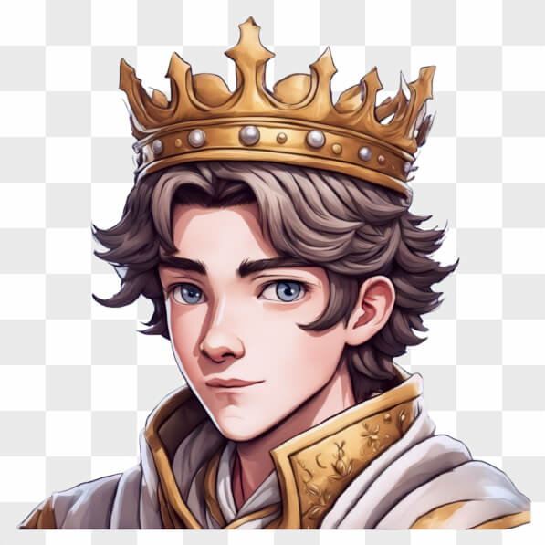 Baixe Retrato de um Jovem Rei Cartoons - Creative Fabrica
