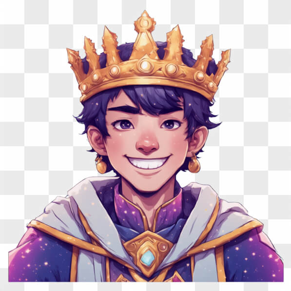 Download Royal Character with Crown and Regal Attire Cartoons Online ...