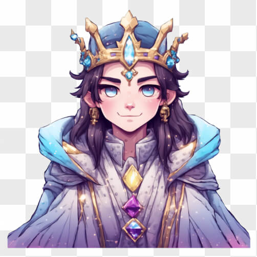 Download Royal Character with Crown and Regal Attire Cartoons Online ...