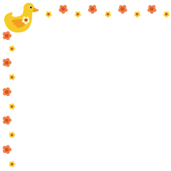 Download Playful Duck with Flowers Borders & Corners Online - Creative ...