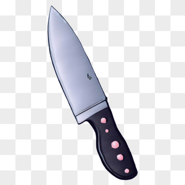 Download Shiny Kitchen Knife with Black Handle and Pink Accents ...