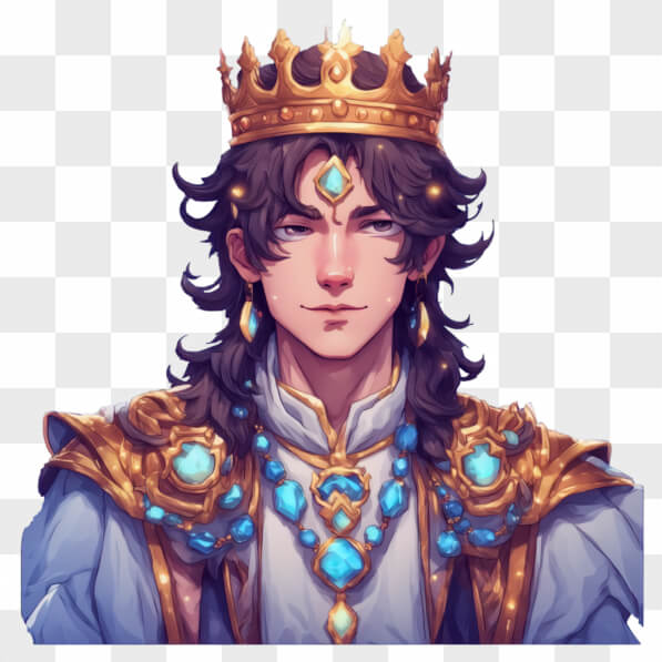 Download Regal Young Man in Royal Attire Cartoons Online - Creative Fabrica