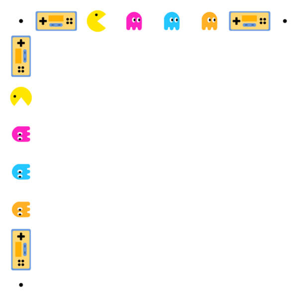 Download Colorful Retro Gaming Elements Borders & Corners Online ...