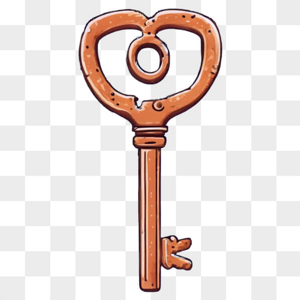 Download Heart-shaped vintage key Cartoons Online - Creative Fabrica