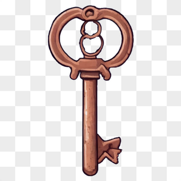 Download Vintage Key with Ornate Design Cartoons Online - Creative Fabrica