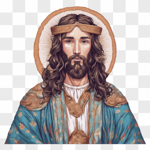Download Stylized Religious Figure with Halo Cartoons Online - Creative ...