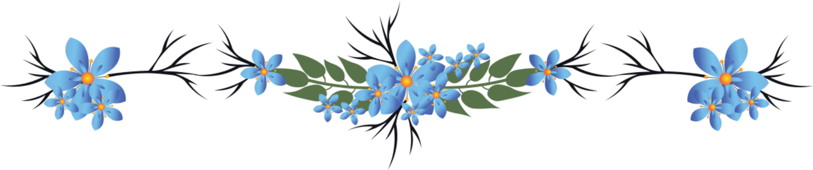 Download Floral Decorative Border with Blue Flowers Borders & Corners ...