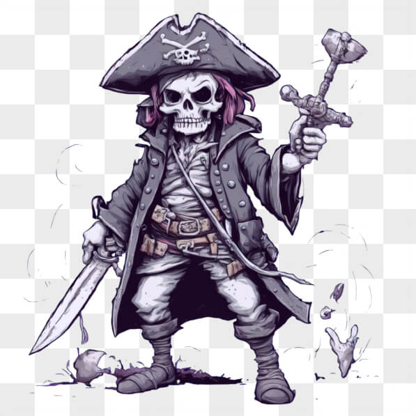 Scarica Personaggio Pirata Scheletro Stilizzato Cartoni animati Online ...