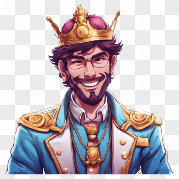 Download Regal Character with Crown and Joyful Expression Cartoons ...