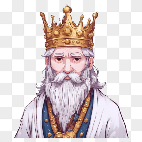 Download Regal King with Golden Crown Cartoons Online - Creative Fabrica