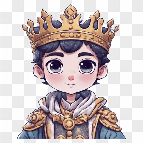 Download Young Royalty with Golden Crown Cartoons Online - Creative Fabrica