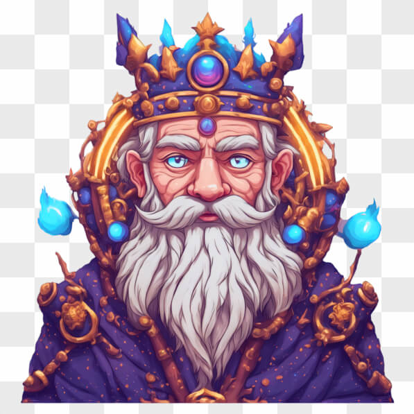 Download Majestic Wizard with Magical Crown Cartoons Online - Creative ...