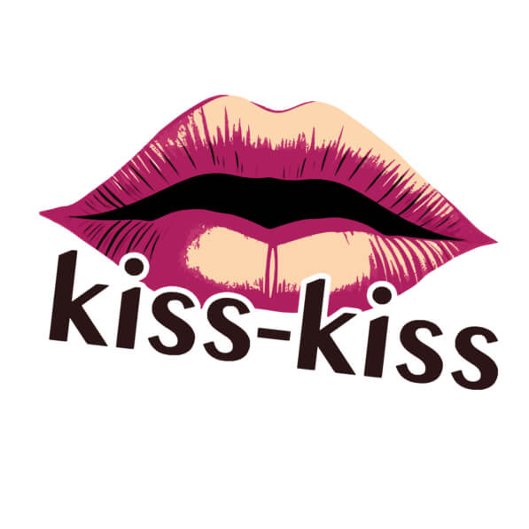 Download Stylized Lips with Kiss-Kiss Text Quotes Online - Creative Fabrica