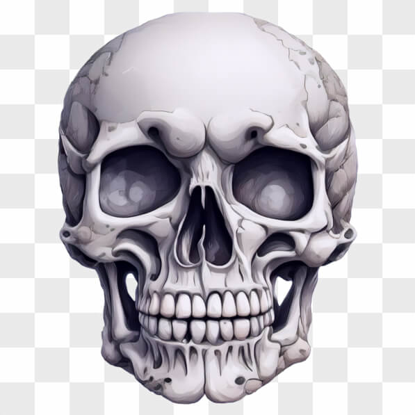 Download Realistic Illustration of a Human Skull Cartoons Online ...