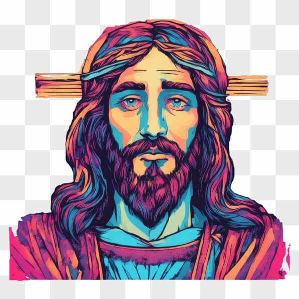 Download Stylized Religious Figure with Colorful Artwork Cartoons ...